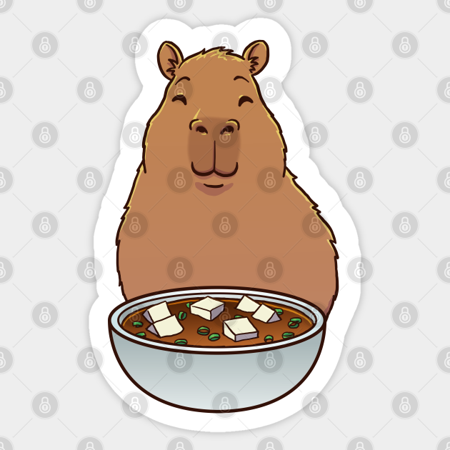 Capybara Miso Soup - Capybara Lover - Sticker | TeePublic