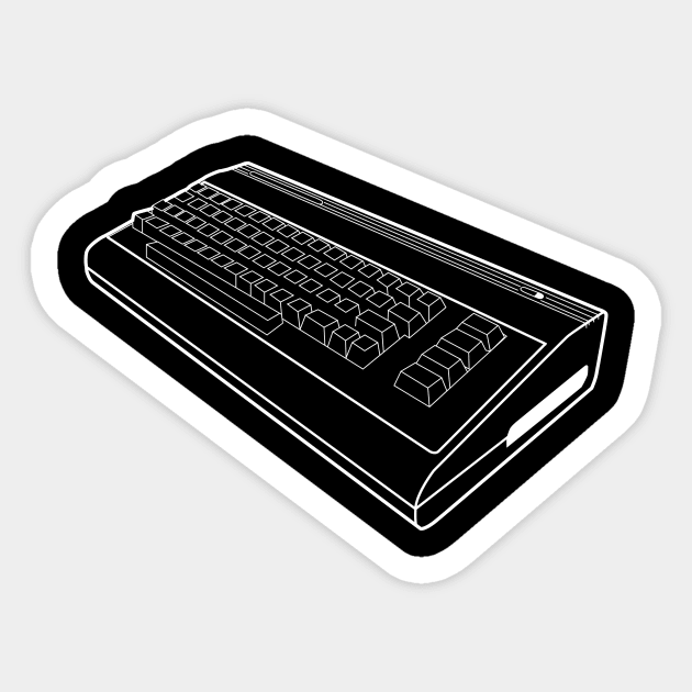 commodore 3d wireframe - Commodore 64 - Sticker | TeePublic