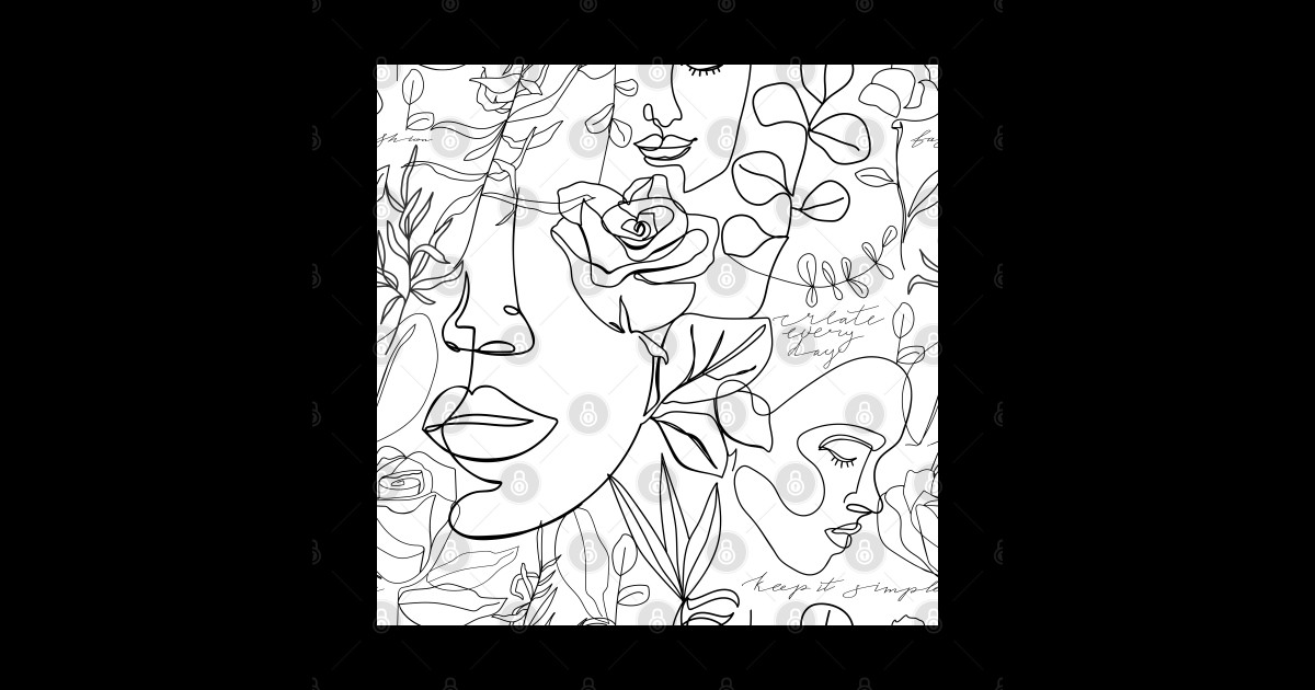 Contemporary background with fashion continuous line pattern. One line ...