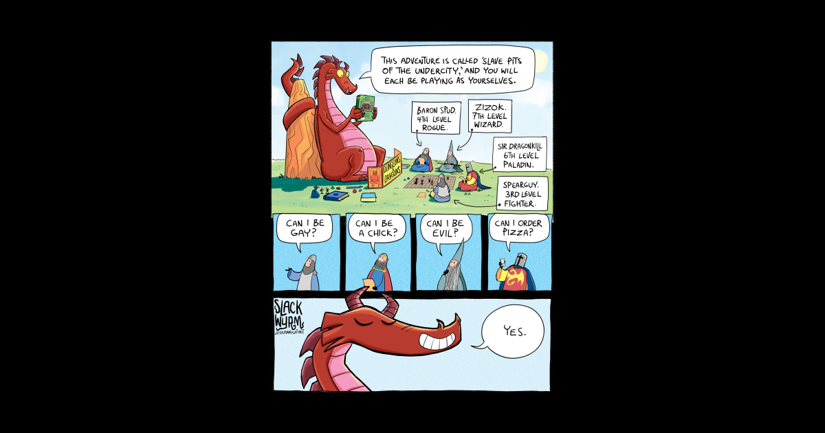 Slack Wyrm #51 - Yes to all - Dungeons And Dragons - Sticker | TeePublic