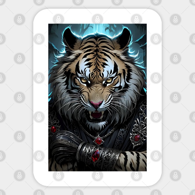 Powerful gothic tiger - Tiger - Sticker | TeePublic
