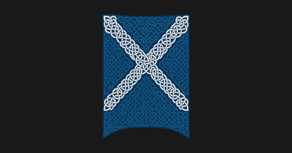 Scotland Flag Celtic Knot Saltire Pattern Heritage Art - Scotland - T ...