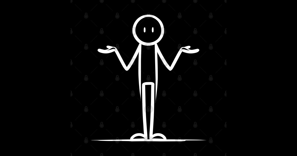 Mister Shrugs - white line - Shrug - Sticker | TeePublic