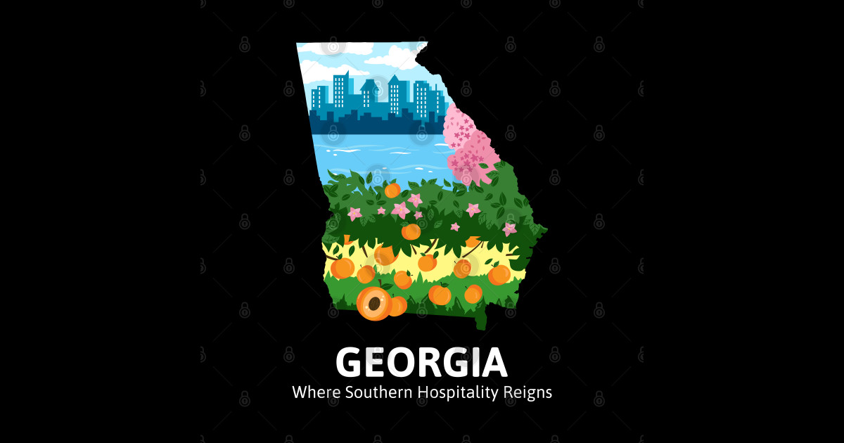 GEORGIA: Where Southern Hospitality Reign - State Of Georgia - Sticker ...