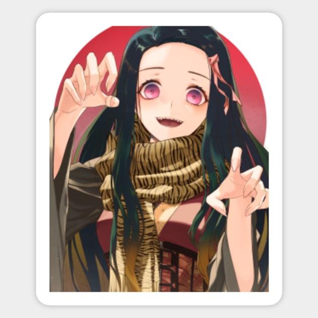 Kimetsu no Yaiba Cute Nezuko - Kimetsu No Yaiba Demon Slayer - Sticker ...
