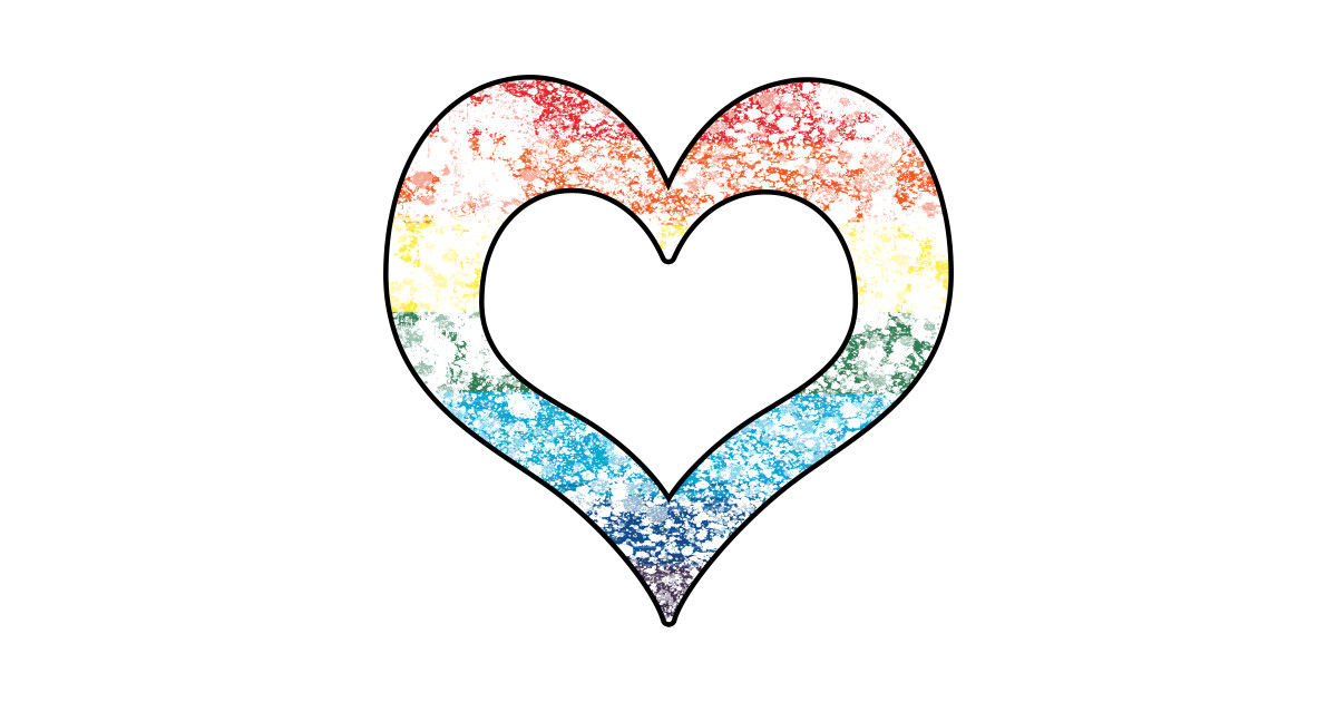Pride Flag Distressed Heart Design - Pride Flag - T-Shirt | TeePublic