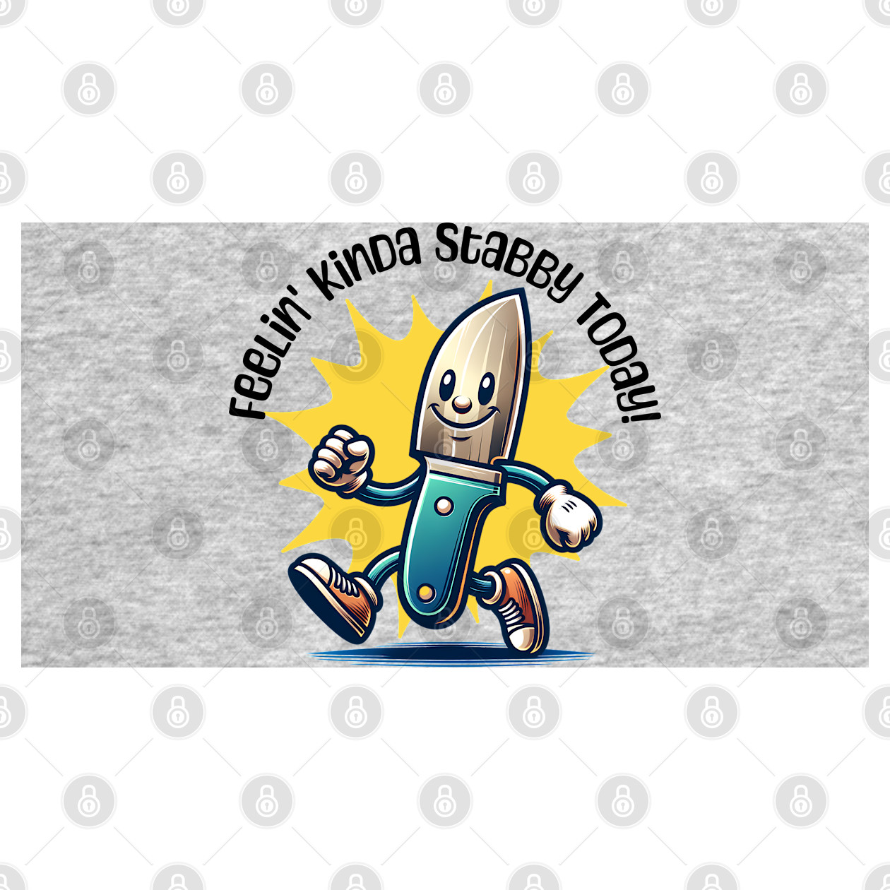 Happy Knife Character - Retro Fun Design - Stabby - T-Shirt | TeePublic