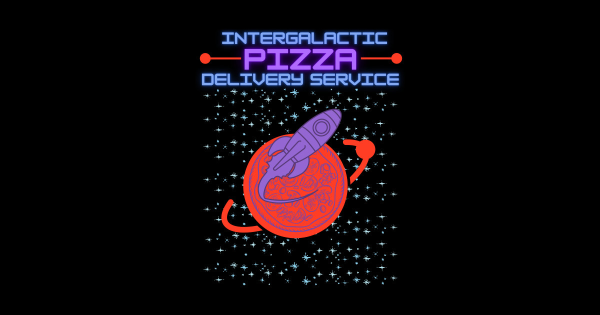 Intergalactic Pizza Delivery Stars Retro Galaxie - Techno - Sticker ...