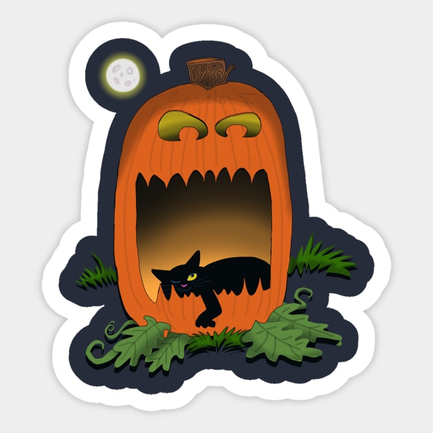 halloween cat nap - Scary - Sticker | TeePublic