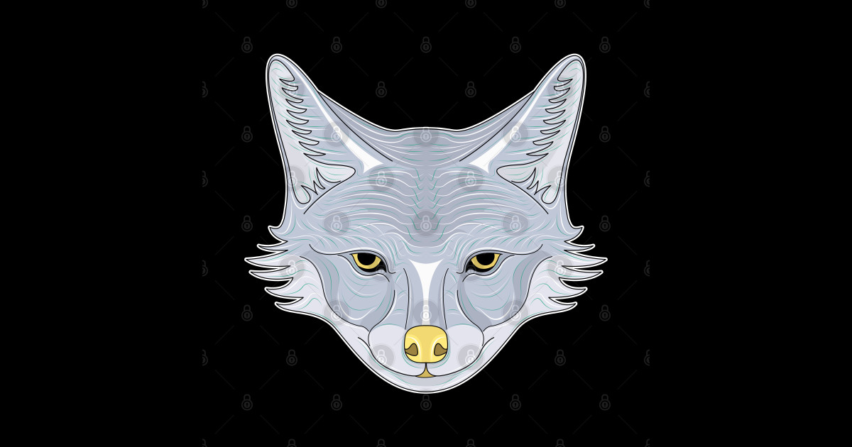silver coyote face - Coyote - Sticker | TeePublic