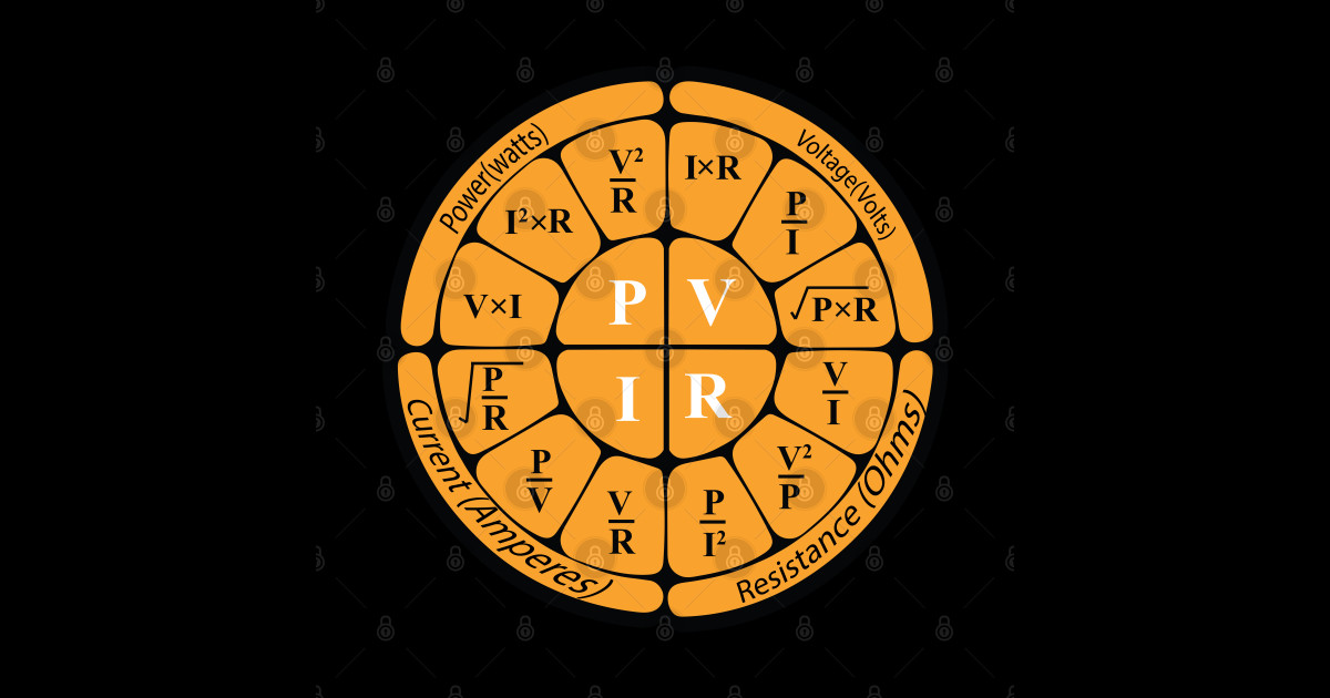 Electrical ohms law formula Wheel chart Design for Electricians and ...