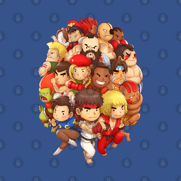 Super Street Fighter II Chibi - Street Fighter - T-Shirt sold by ...