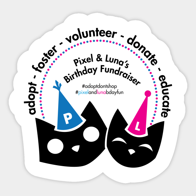 Adopt Foster Volunteer Donate Educate - Cats - Sticker | TeePublic