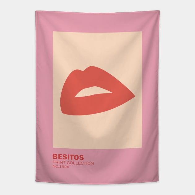 Besitos, Red lips, Kiss art print, Y2K, Retro poster, Fashion decor, Aesthetic art, Valentine's ...