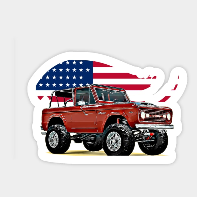 Bronco USA Print - Car - Sticker | TeePublic