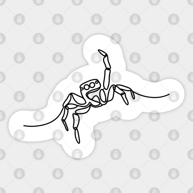 Jumping Spider Line Drawing - Jumping Spider - Sticker | TeePublic