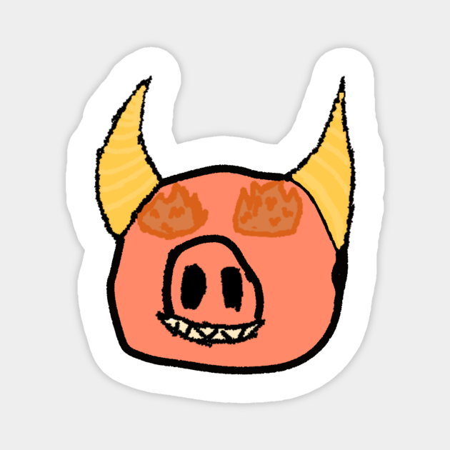 William the Demonic Pig - Pig - Magnet | TeePublic