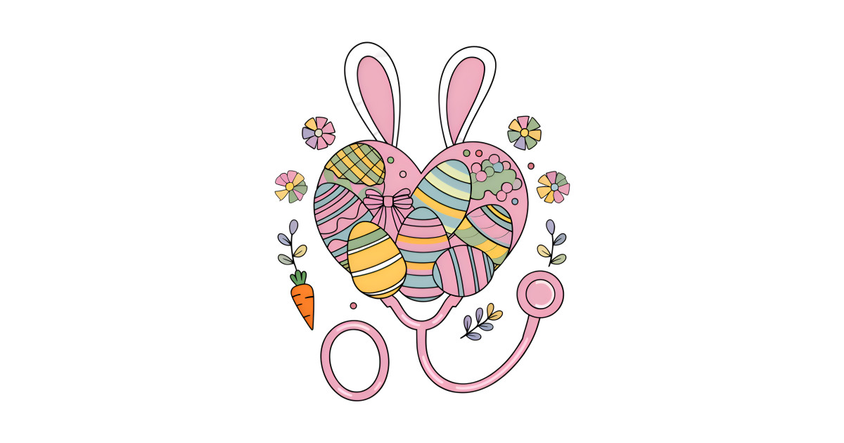 Easter Nurse Stethoscope Eggs Spring Flowers For Easter Day - Easter ...
