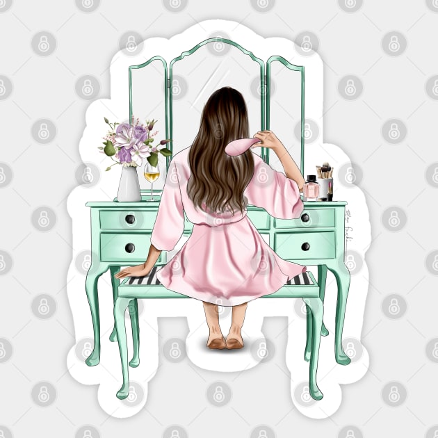 Vanity Table Brunette - Vanity - Sticker | TeePublic
