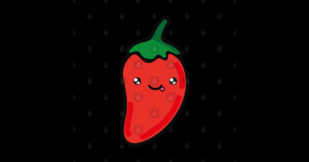 Adorable red chilli pepper kawaii Mexican spicy food cute hot sauce ...