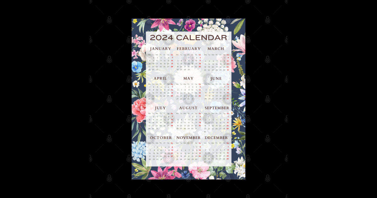 2024 flowers wall calendar - 2024 Calendar - Posters and Art Prints ...