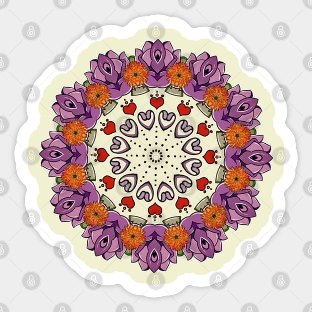 Hearts and Flowers - Flowers Art - Sticker | TeePublic