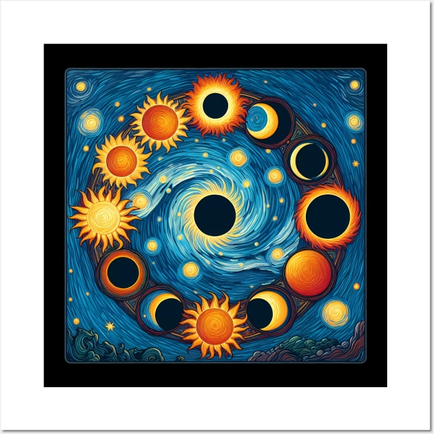 Phases Of Solar Eclipse - Van Gogh Style - Total Solar Eclipse 2024 ...