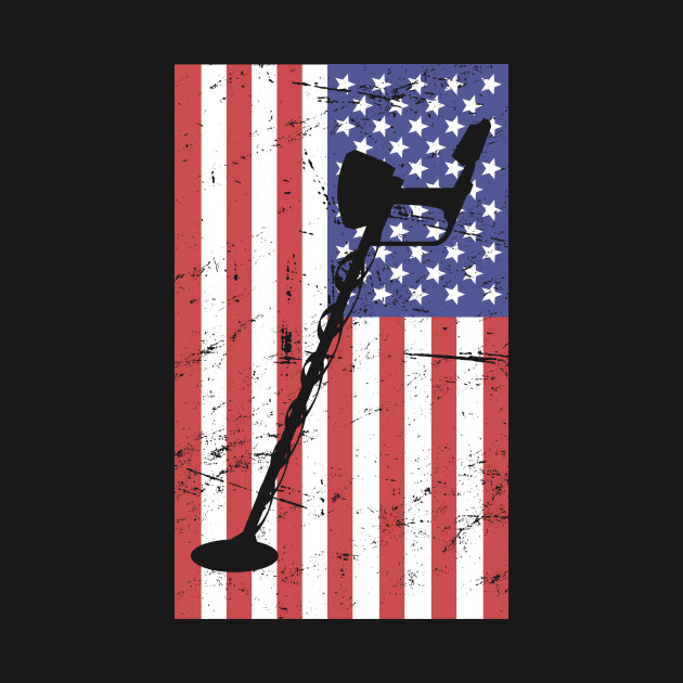 Metal Detector & United States Flag - Metal Detecting - T-Shirt | TeePublic