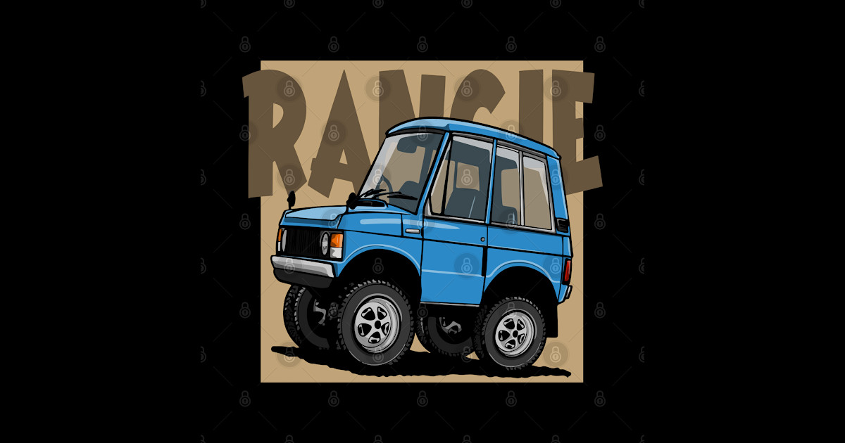 Classic Range Rover Caricature - Land Rover - Sticker | TeePublic