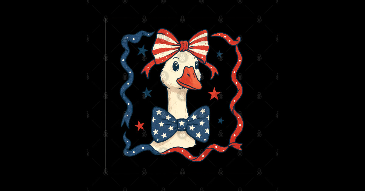 America Coquette Bow US Flag Funny 4th Of July Goose Lover - 4th Of ...