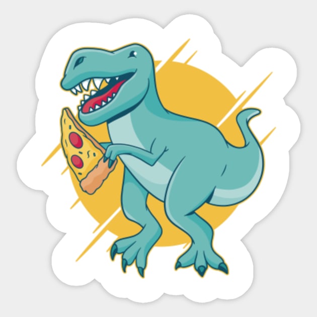 pizza dinosaur - Dinosaur - Sticker | TeePublic