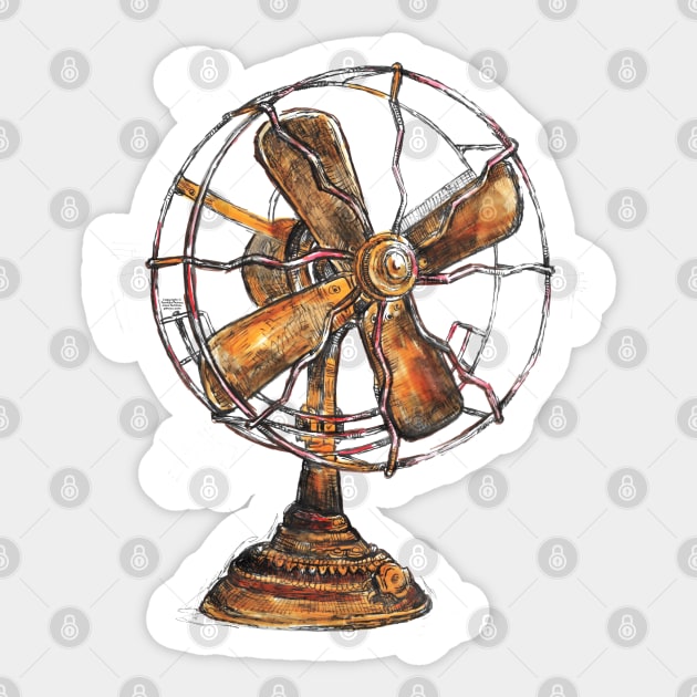 Retro fan - Vintage Objects. - Vintage Retro - Sticker | TeePublic