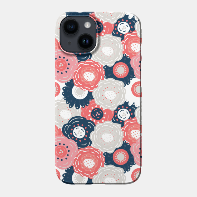 Blue Pink Pastel Color Flower Pattern - Flower Pattern - Phone Case ...