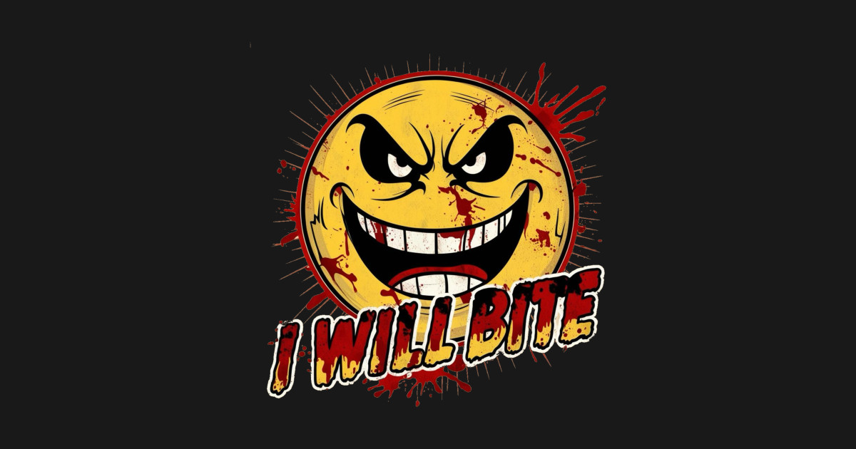 I will bite smiley emoticon angry and bloody dark humor - Dark Humor ...
