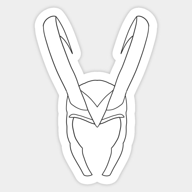 Minimalist Loki Outline Design - Loki - Sticker | TeePublic