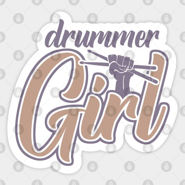 Drummer Girl Retro - Drummer Girl - Sticker | TeePublic