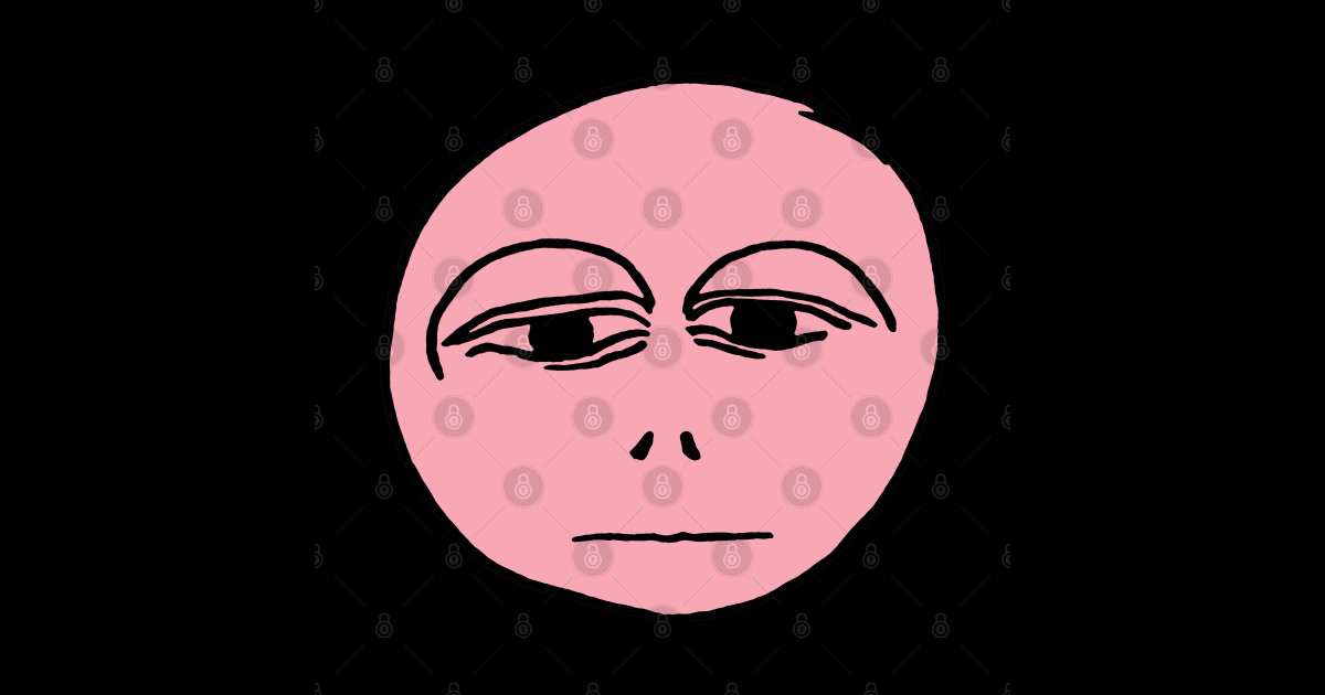 A pink, sad face. - Sad Face - Sticker | TeePublic