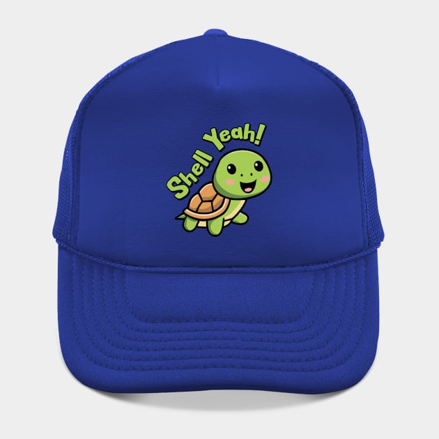Shell Yeah! Cute Kawaii Turtle Cartoon - Cute Turtle - Hat | TeePublic