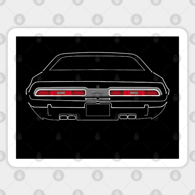 1971 Challenger Rear End - Challenger - Sticker | TeePublic