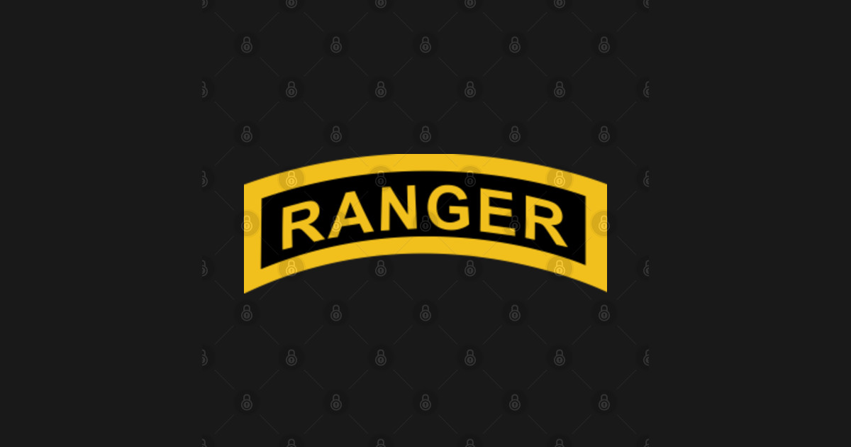 Army Ranger Tab Black And Gold Army Ranger Tab Black Gold Sticker