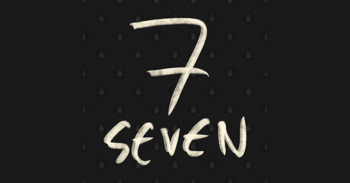 Hand Drawn Letter Number 7 Seven - 7 - T-Shirt | TeePublic