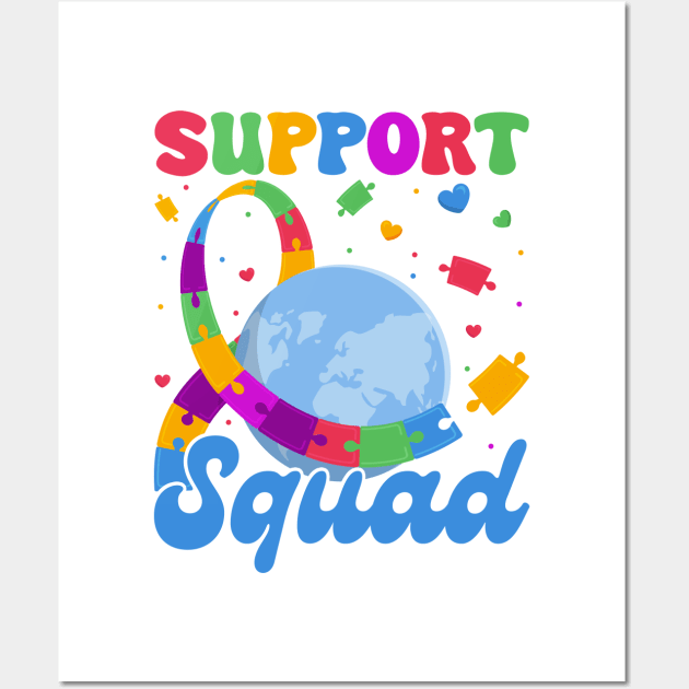 Support Squad Autism Awareness Puzzle Ribbon - Autism Awareness ...