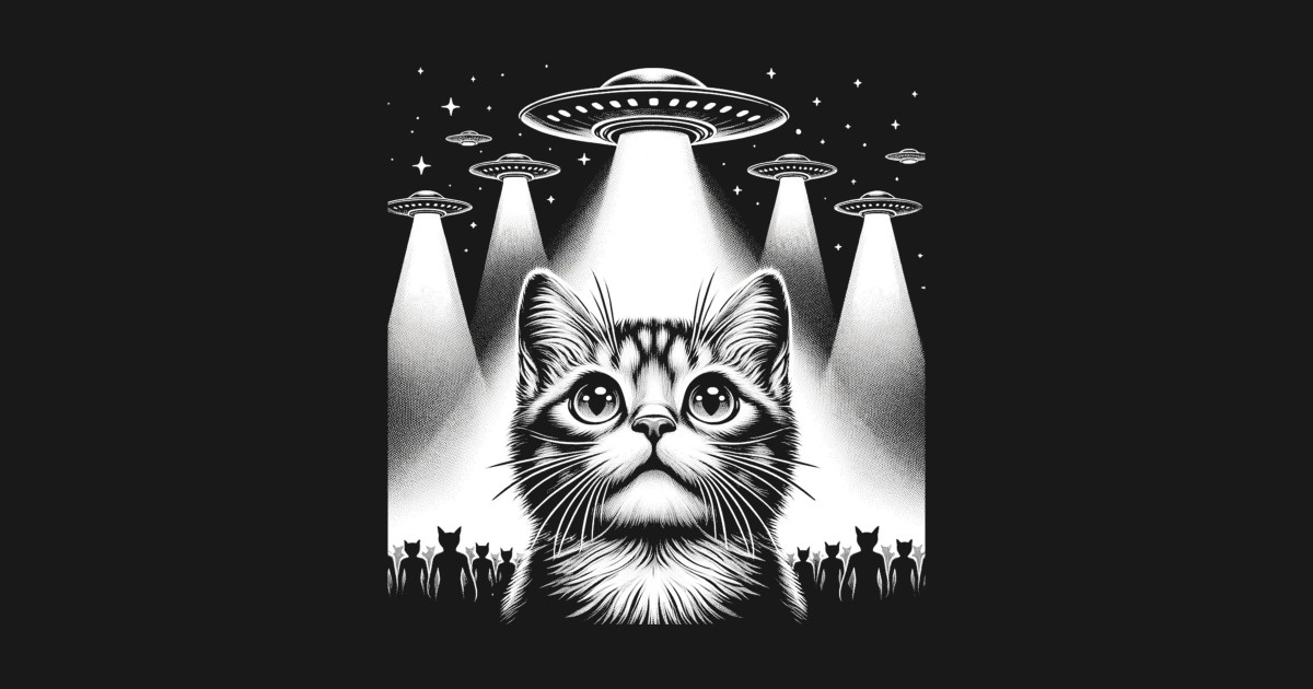 Cat UFO Alien - Cat Ufo Alien - T-Shirt | TeePublic