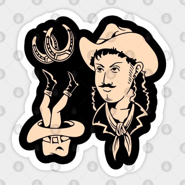 cowboy tattoo flash - Tattoo - Sticker | TeePublic