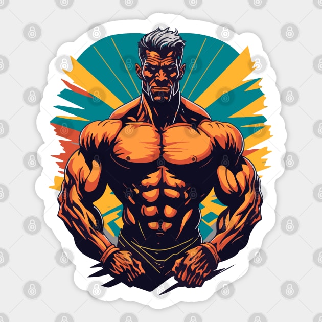 Muscular with gray hair - Bodybuilders - Sticker | TeePublic