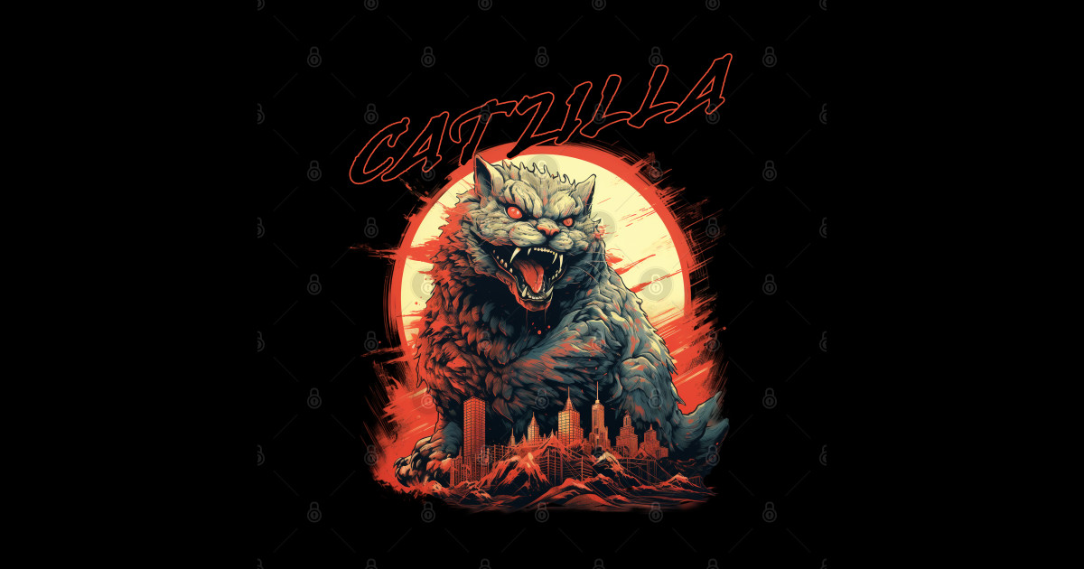 Catzilla - Godzilla - Posters and Art Prints | TeePublic