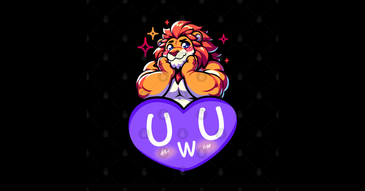 Blushing UwU Furry Anthro Lion Heart - Furry - Magnet | TeePublic