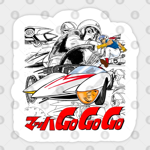 Go Go Go Speed Racer Vintage - Speed Racer - Sticker | TeePublic