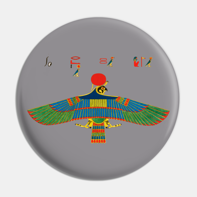 AMON RA AS HAWK Egyptian Sun God - Amon Ra As Hawk - Pin | TeePublic