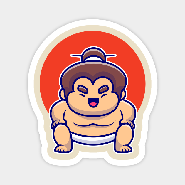 Male Sumo Wrestler Cartoon - Male Sumo Wrestler Cartoon - Magnet ...